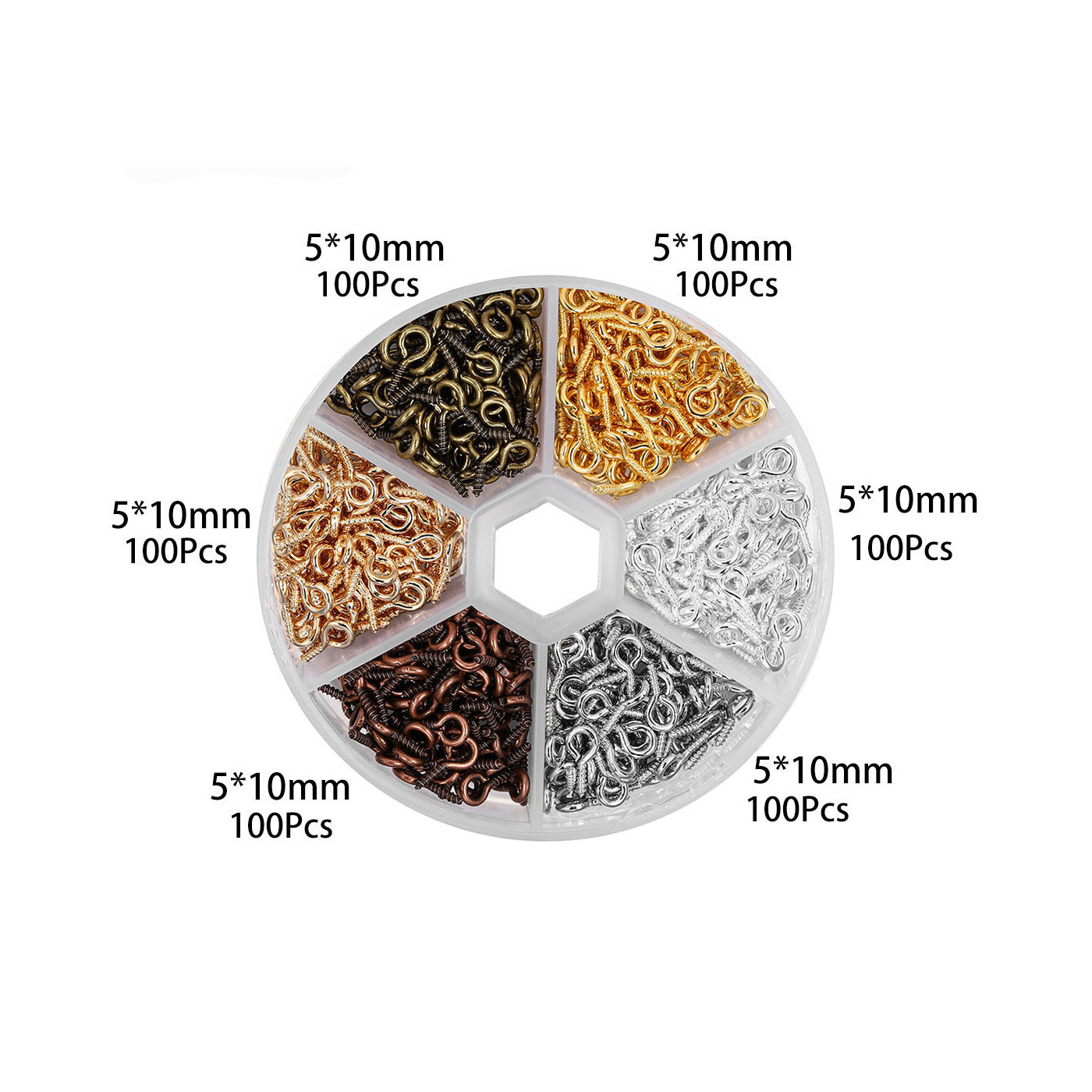 Conjunto de olhais de mini rosca (600 peças, 5x10 mm, cores diferentes ...