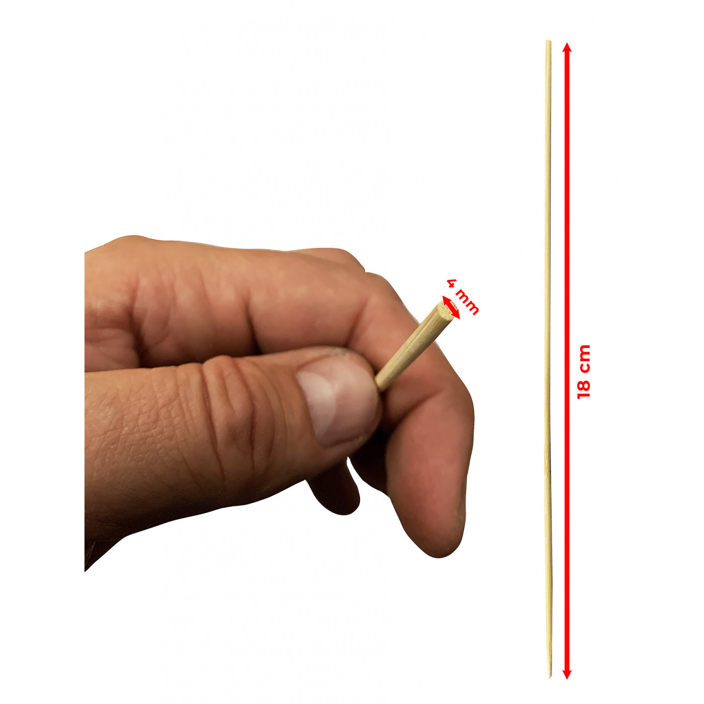 Set of 1000 bamboo sticks (4 mm x 18 cm) - Wood, Tools & Deco