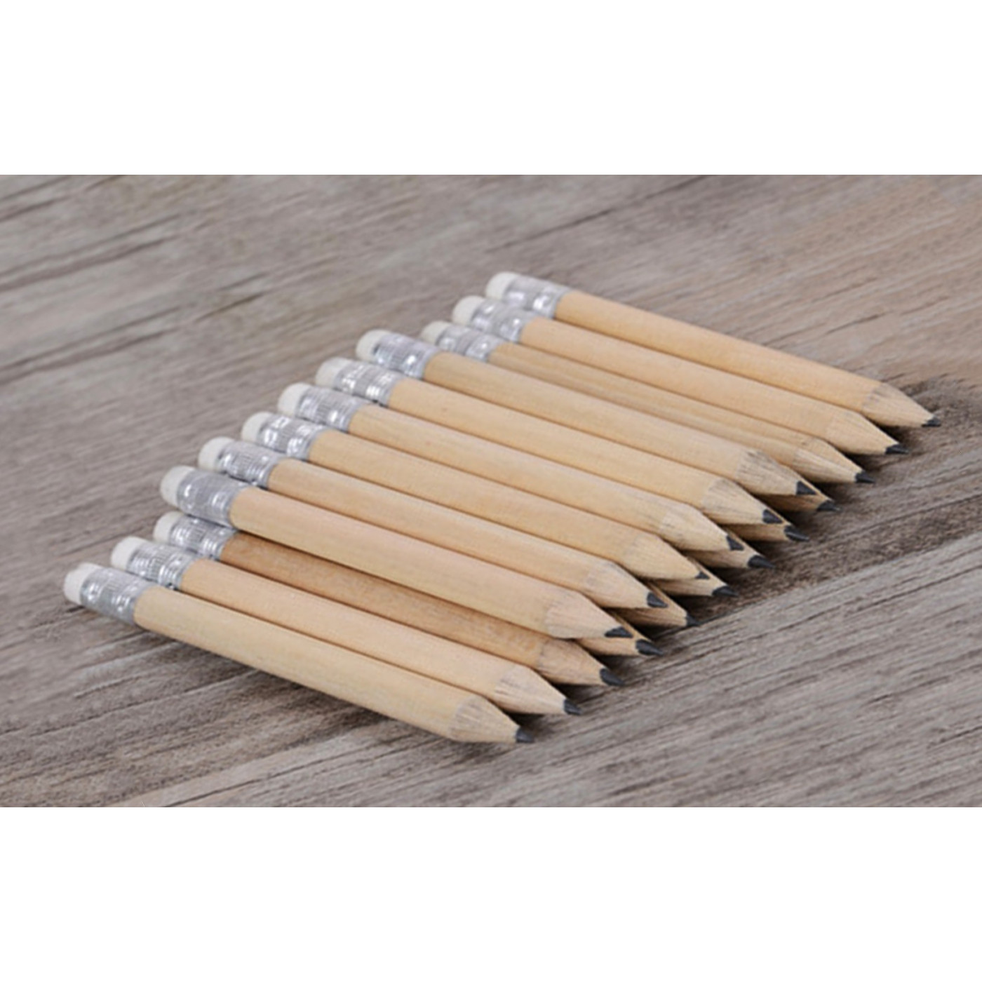 Set of 400 mini pencils (type 3: 10 cm, with eraser, in box) - Wood ...