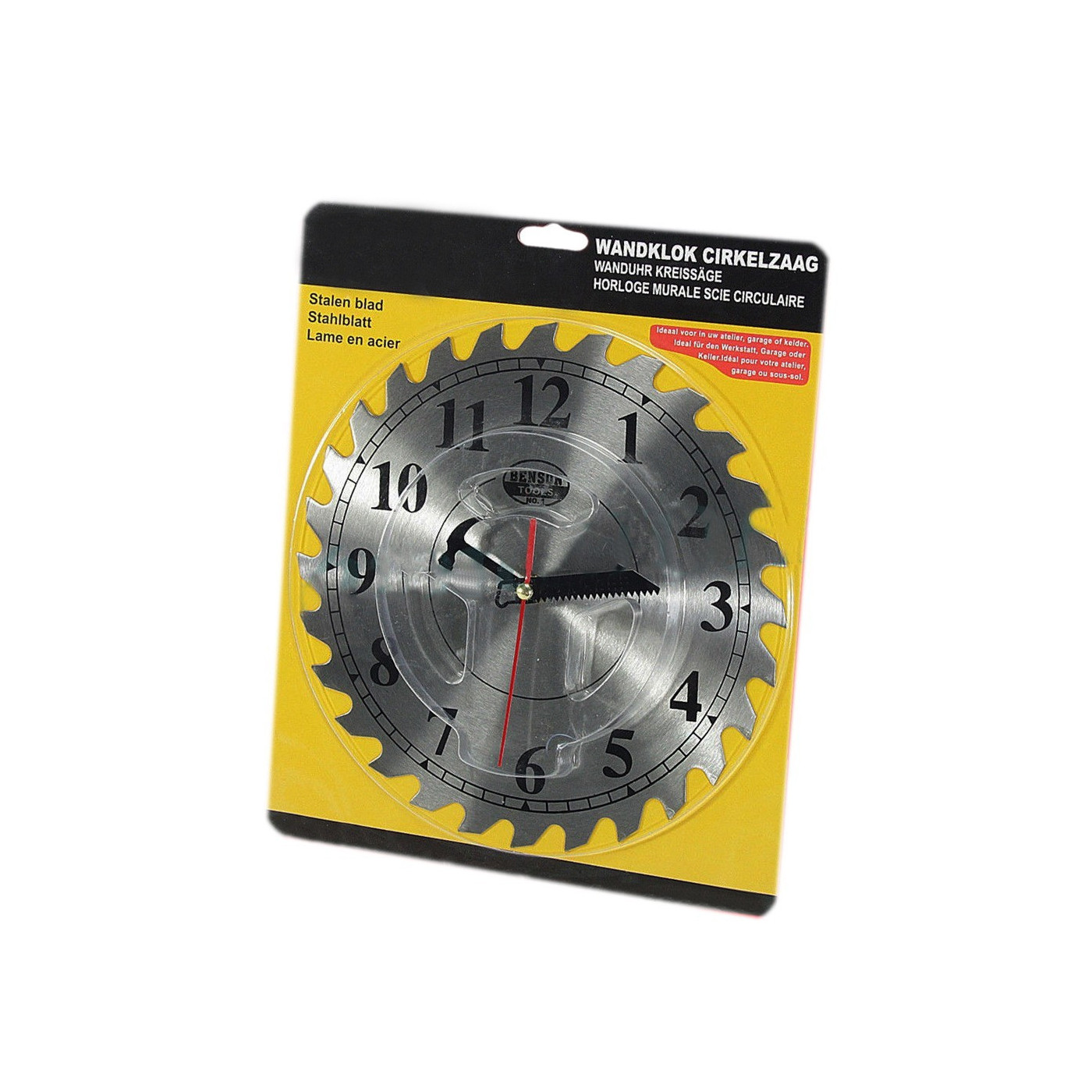 Garage shop clock, 25 cm - Wood, Tools & Deco
