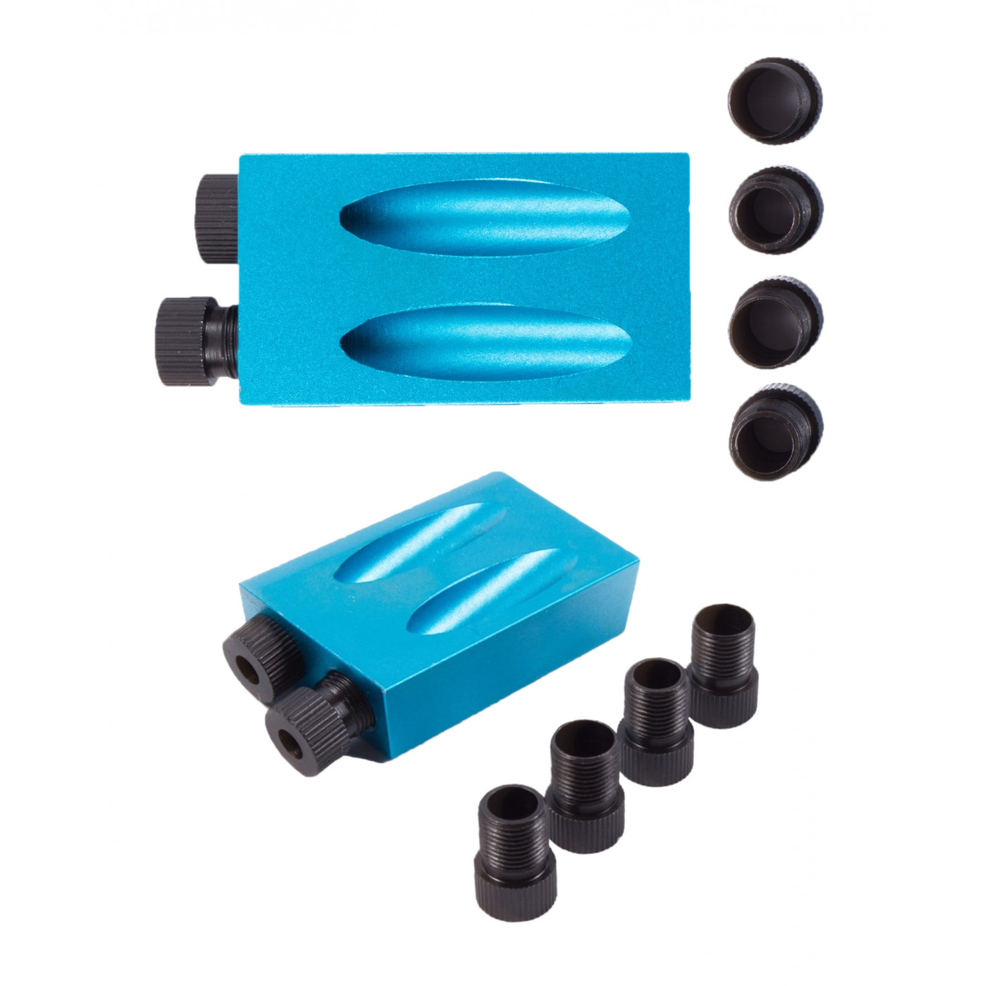 Pocket bore jig, 7 pieces (with drill jigs for 6, 8 and 10 mm dia ...