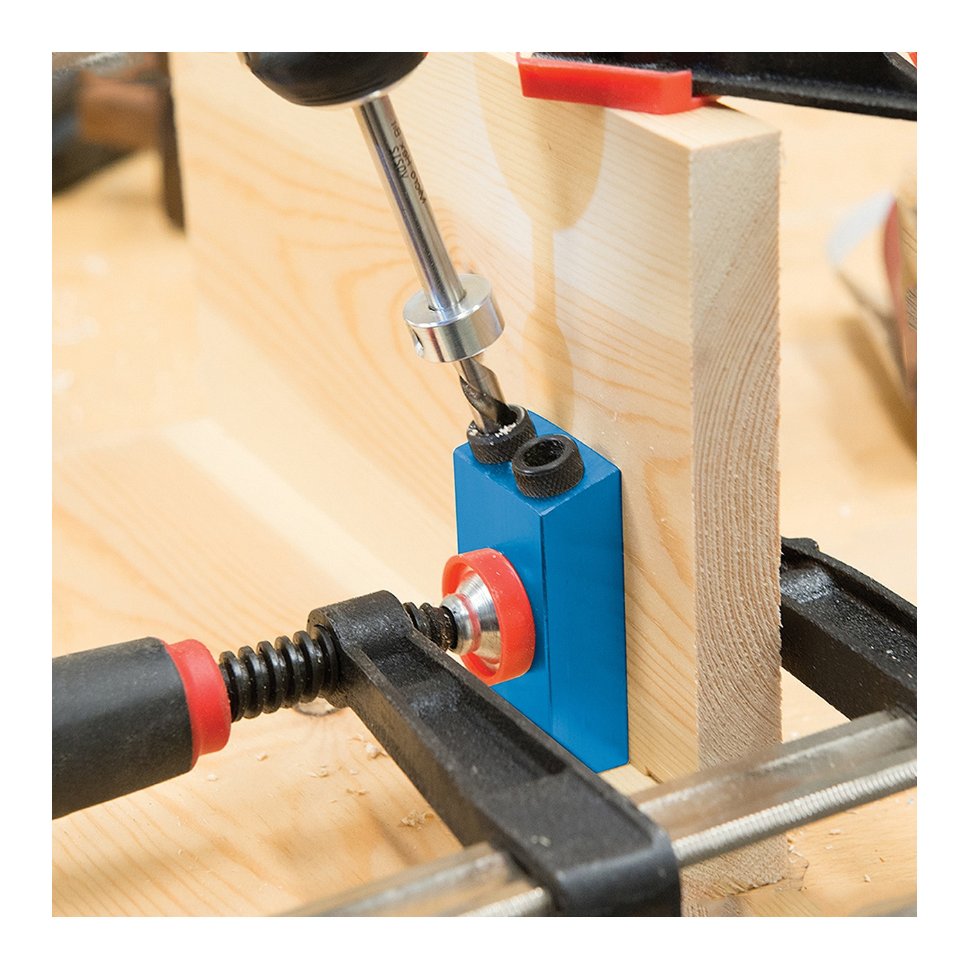 Pocket bore jig, 7 pieces (with drill jigs for 6, 8 and 10 mm dia ...