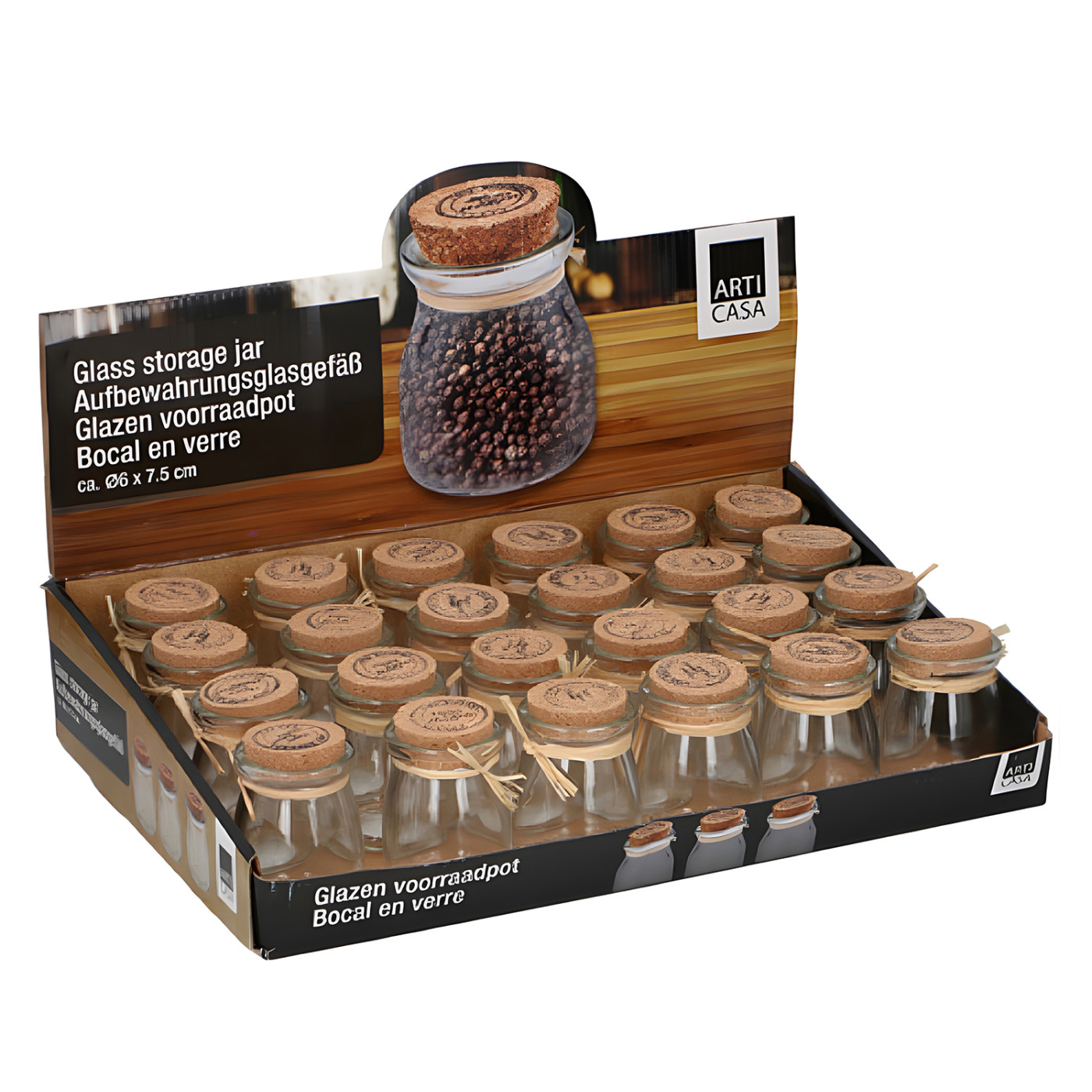 Glazen pot met kurken dop - Wood, Tools & Deco