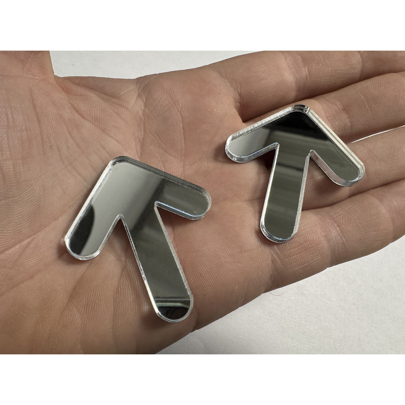 Set of 20 mirror arrows (3 mm thickness, silver color, self adhesive ...