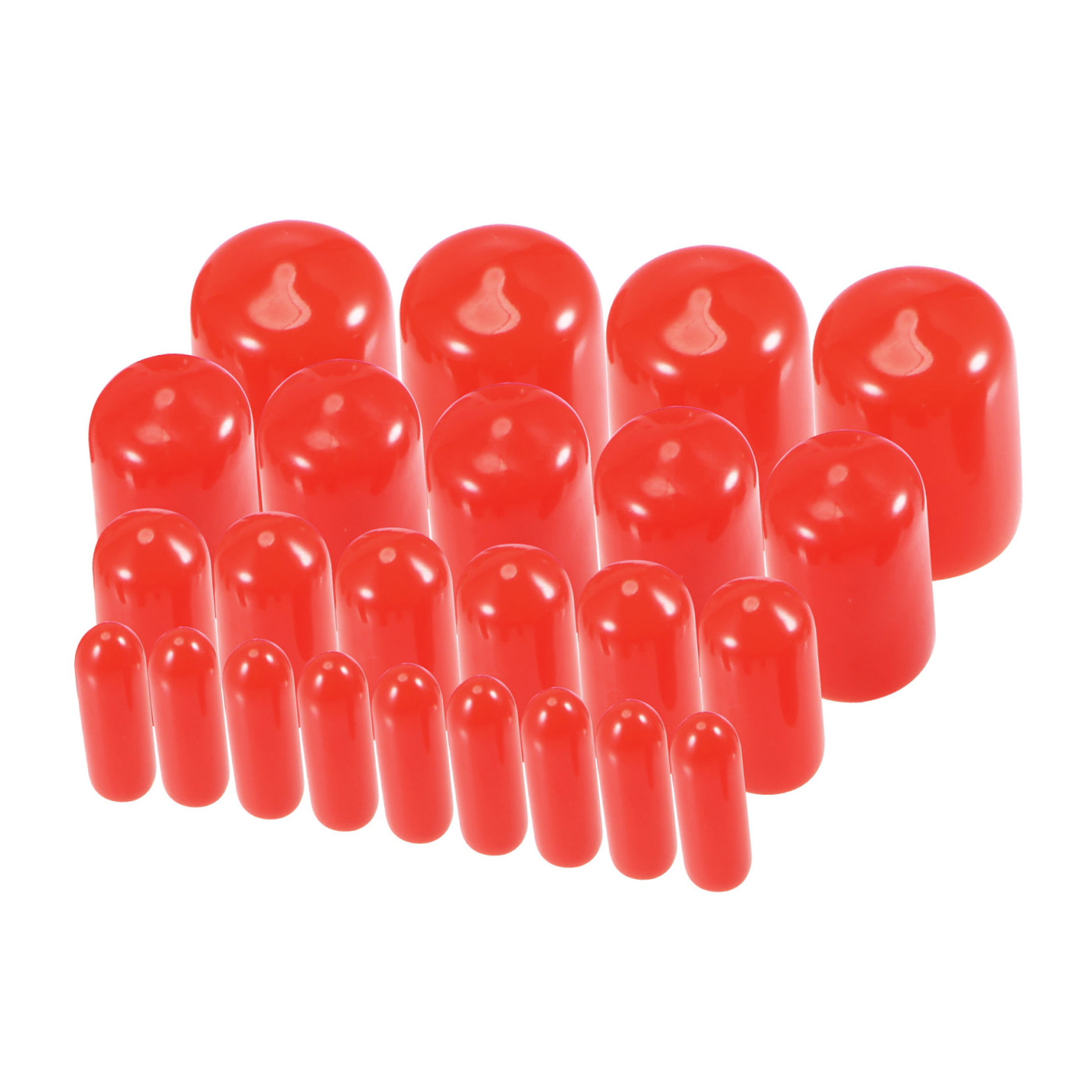 Set von 50 flexiblen Schutzhüllen (Außen, Hülse, rund, 2,5 mm, rot ...