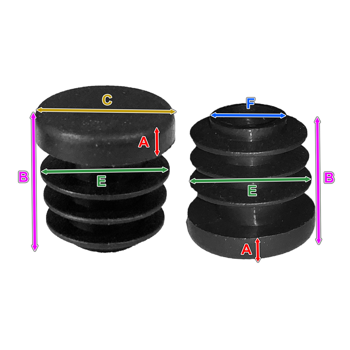 Plastic plug (round, 9-15-16, black) - Wood, Tools & Deco