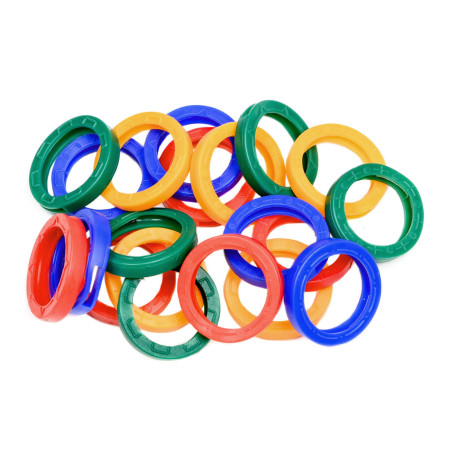 Set of 20 key rings (4 colors) - Wood, Tools & Deco