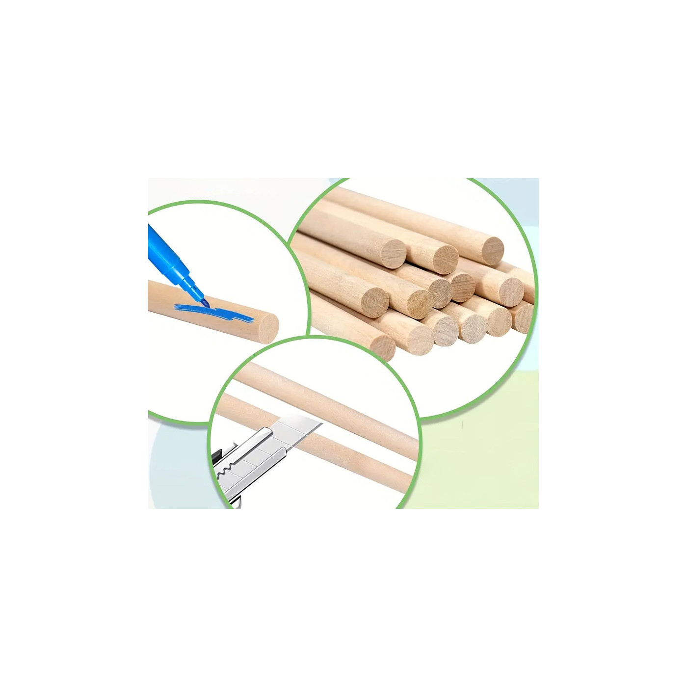 Long wooden stick (1x80 cm) - Wood, Tools & Deco