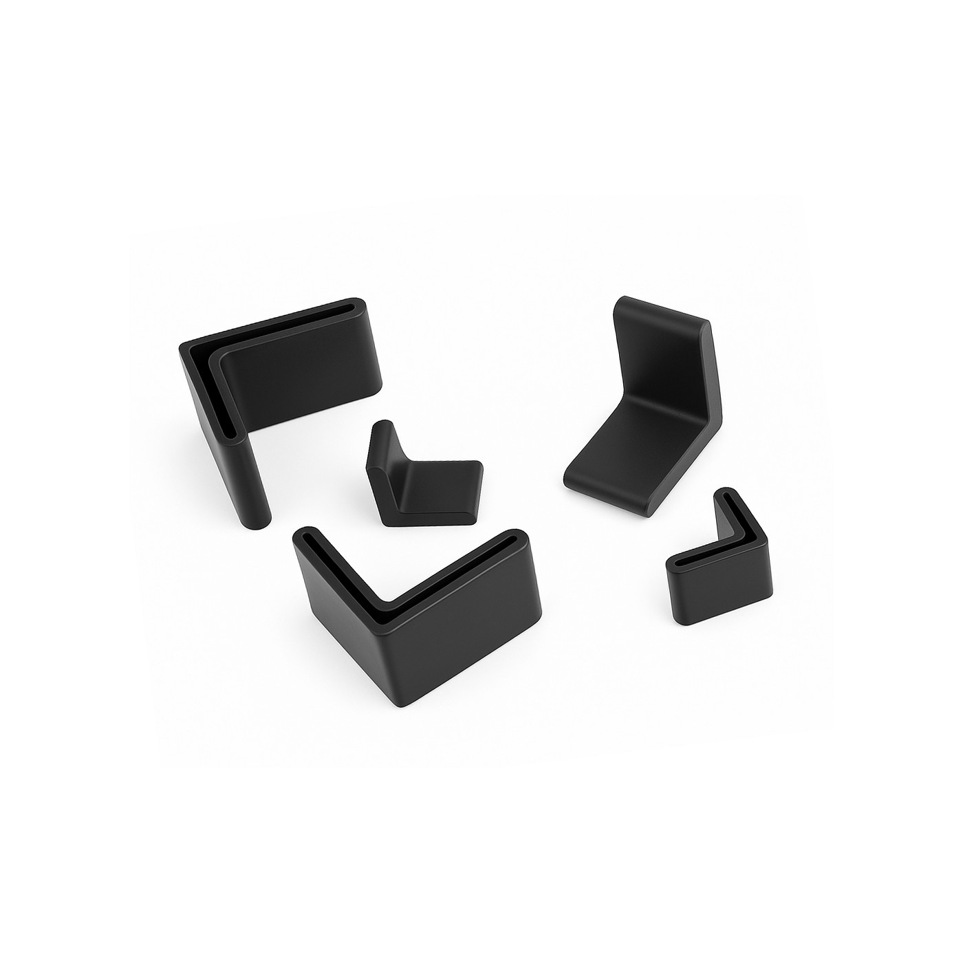 Flexible L-shaped cap for shelving unit, workbench (25 mm, black ...