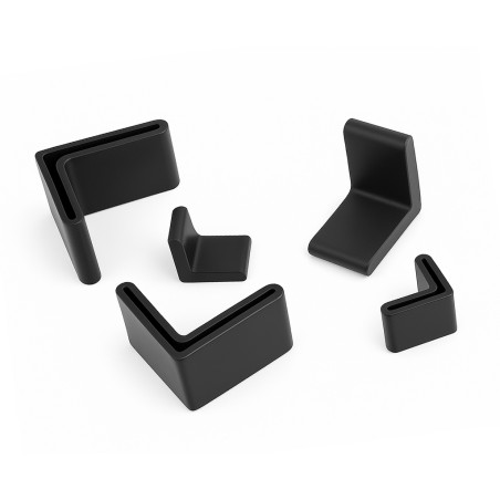 Flexible L-shaped cap for shelving unit, workbench (25 mm, black ...