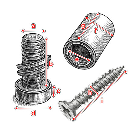 Metal spacer for signs (16x20 mm, black, including screw) - Wood, Tools ...