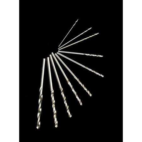 Solid håndbor, sølv med 10 bor - Wood, Tools & Deco