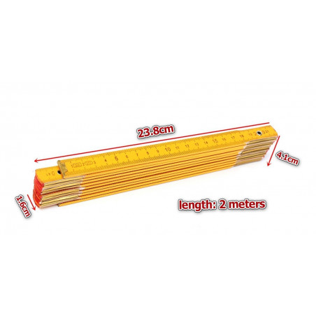 Foldable ruler from wood, 2 meters - Wood, Tools & Deco