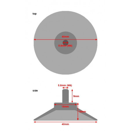 Set of 40 pvc suction cups with M6 rod (40 mm dia) - Wood, Tools & Deco