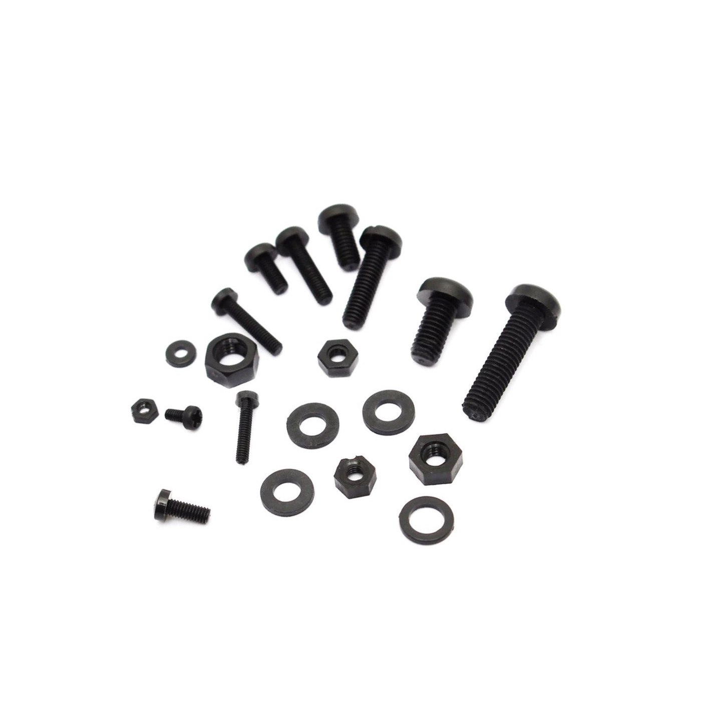 Set of 300 nylon bolts, nuts and washers (black) in box - Wood, Tools ...