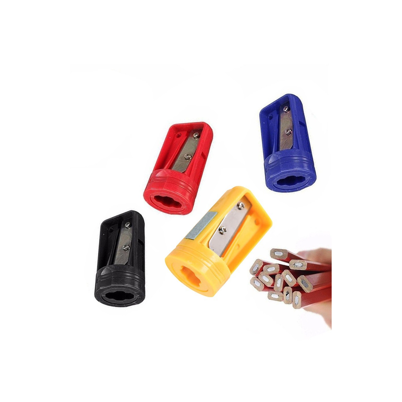 Set of 10 carpenters pencil sharpeners, yellow - Wood, Tools & Deco