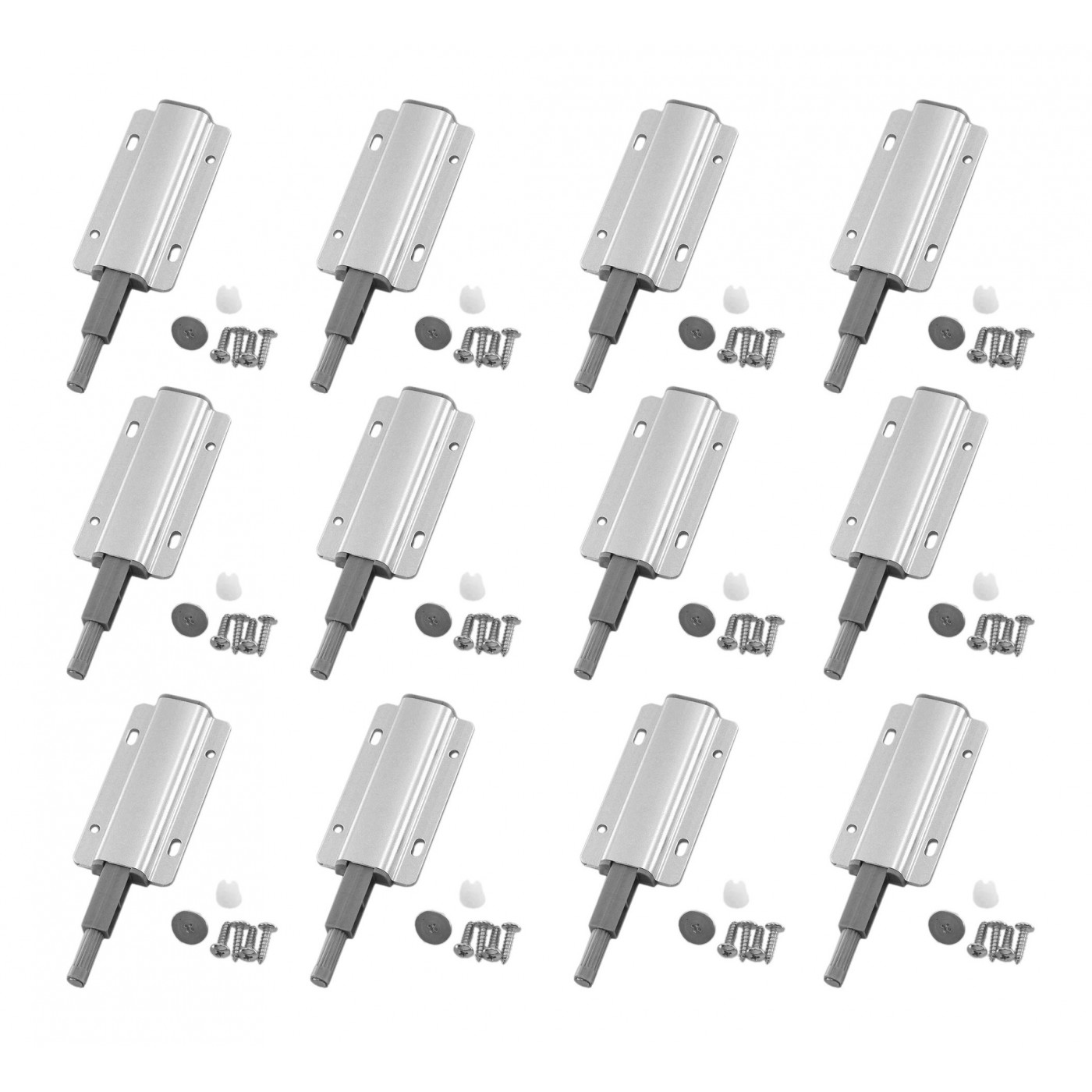 Set of 12 push-to-open snappers for cupboard doors (magnetic tip ...