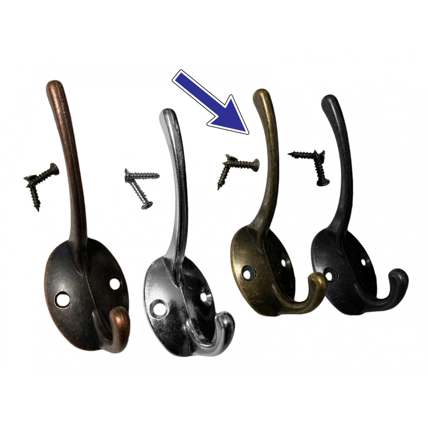 Set of 4 simple wooden coat hooks (oak) - Wood, Tools & Deco