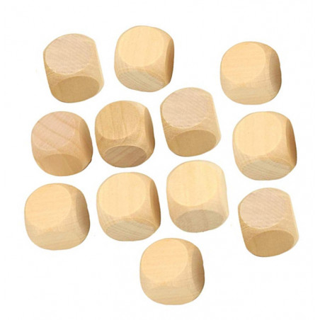 Set of 100 wooden cubes (dice), size: large (25 mm) - Wood, Tools & Deco