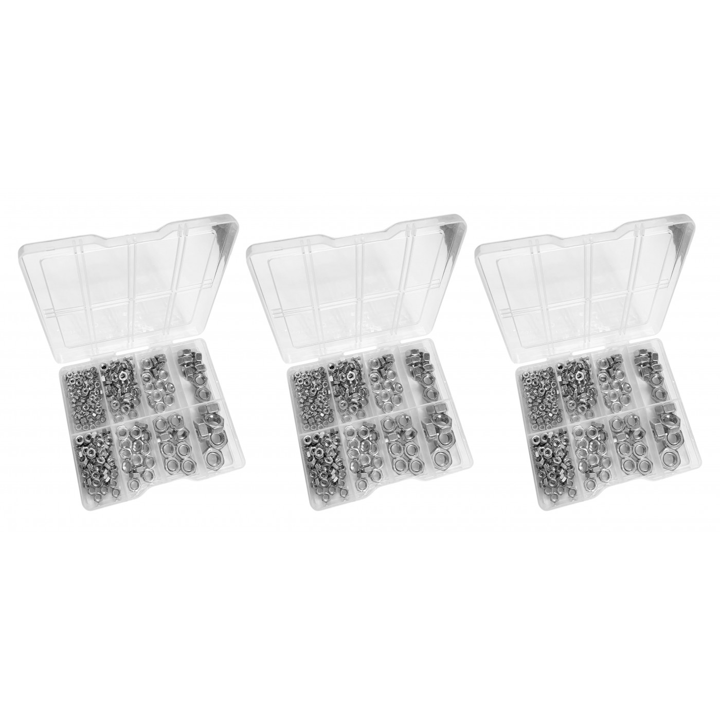 Set of 810 nuts in plastic assortment boxes (M3-M10) - Wood, Tools & Deco