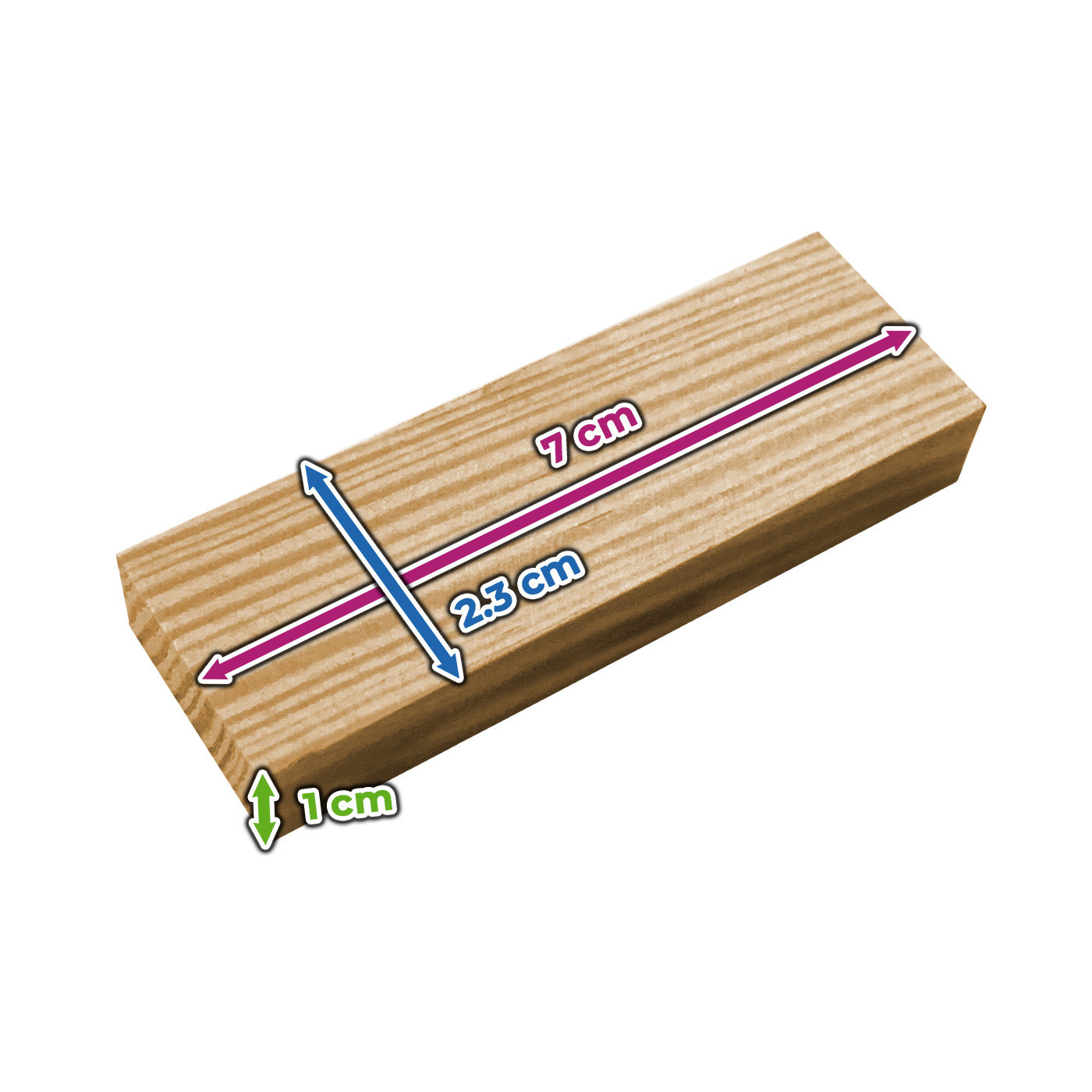 Set of 180 wooden blocks/sticks (7x2.3x1 cm) - Wood, Tools & Deco