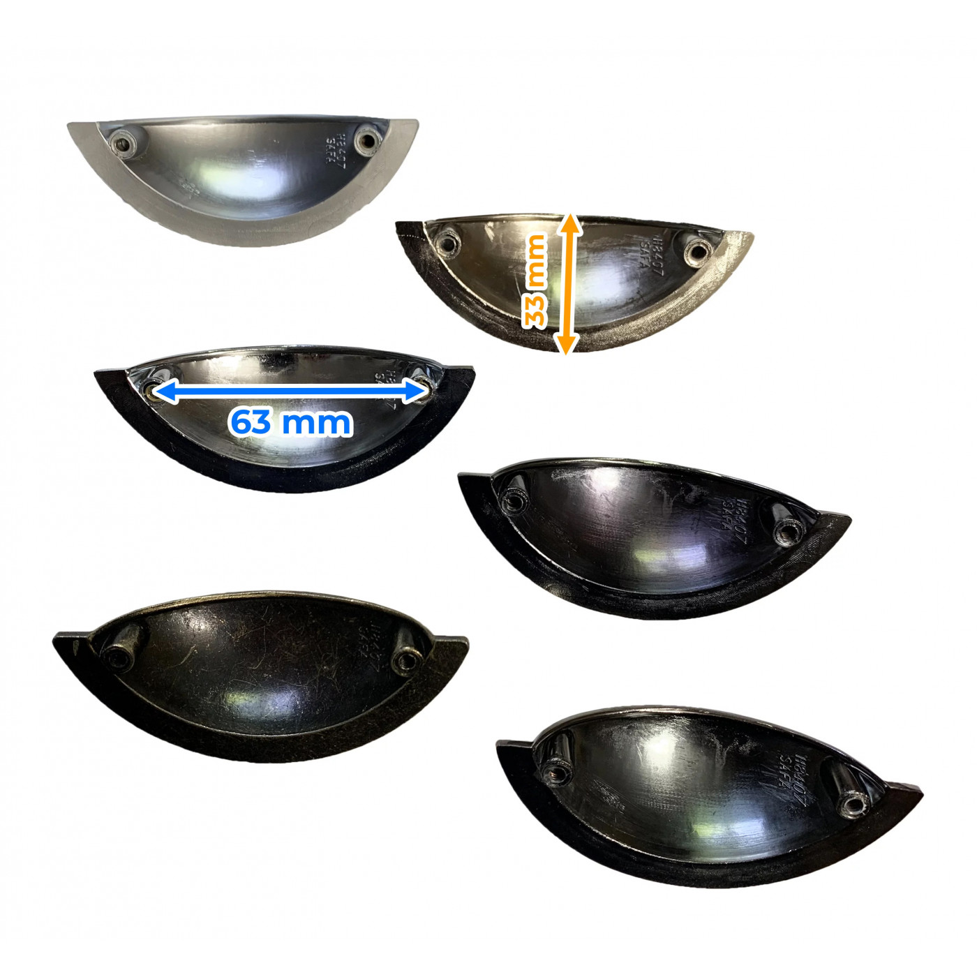 Set of 6 metal handles for cabinets and drawers (color 4: chrome ...