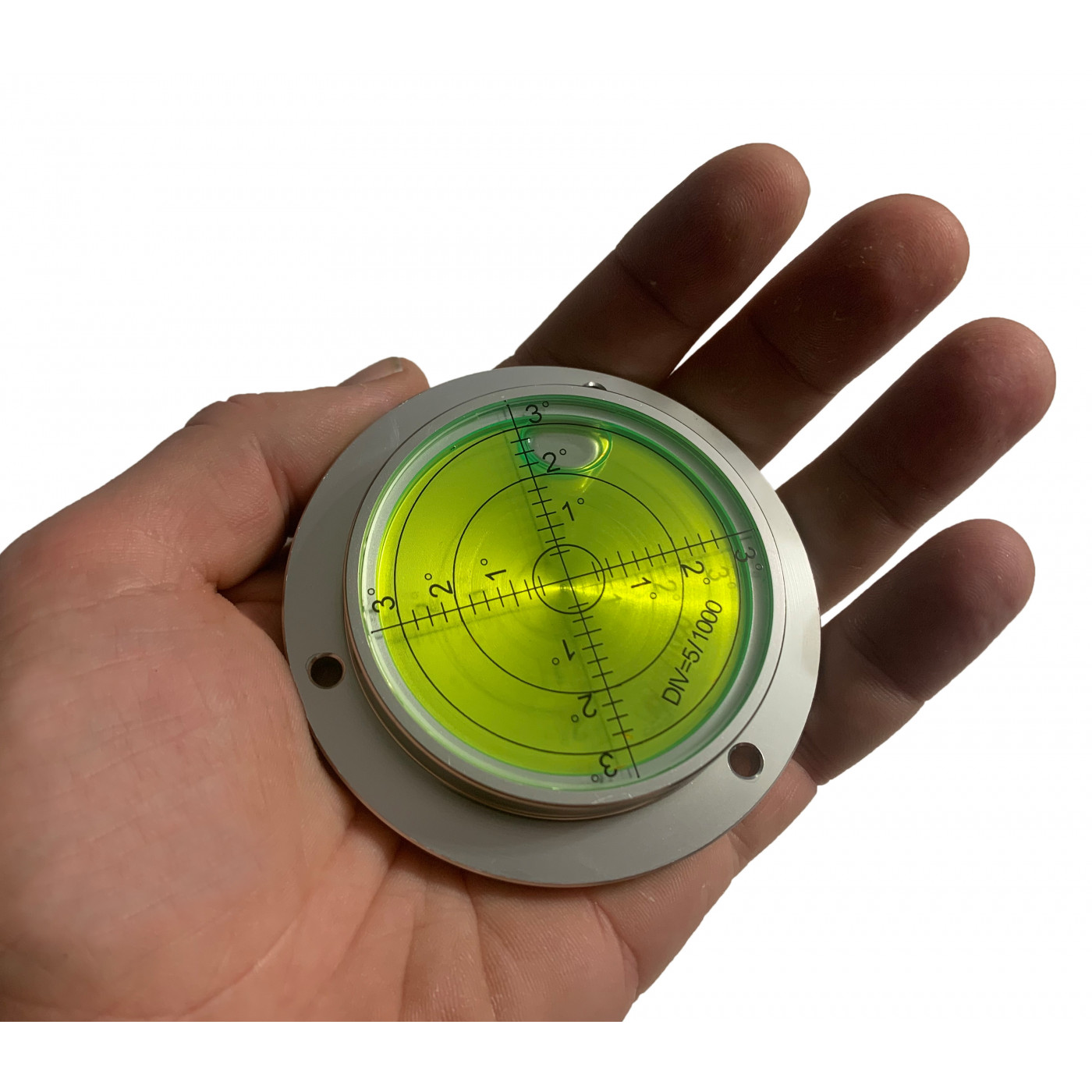 Grote ronde waterpas in aluminium behuizing (80x62x15 mm, zilver ...