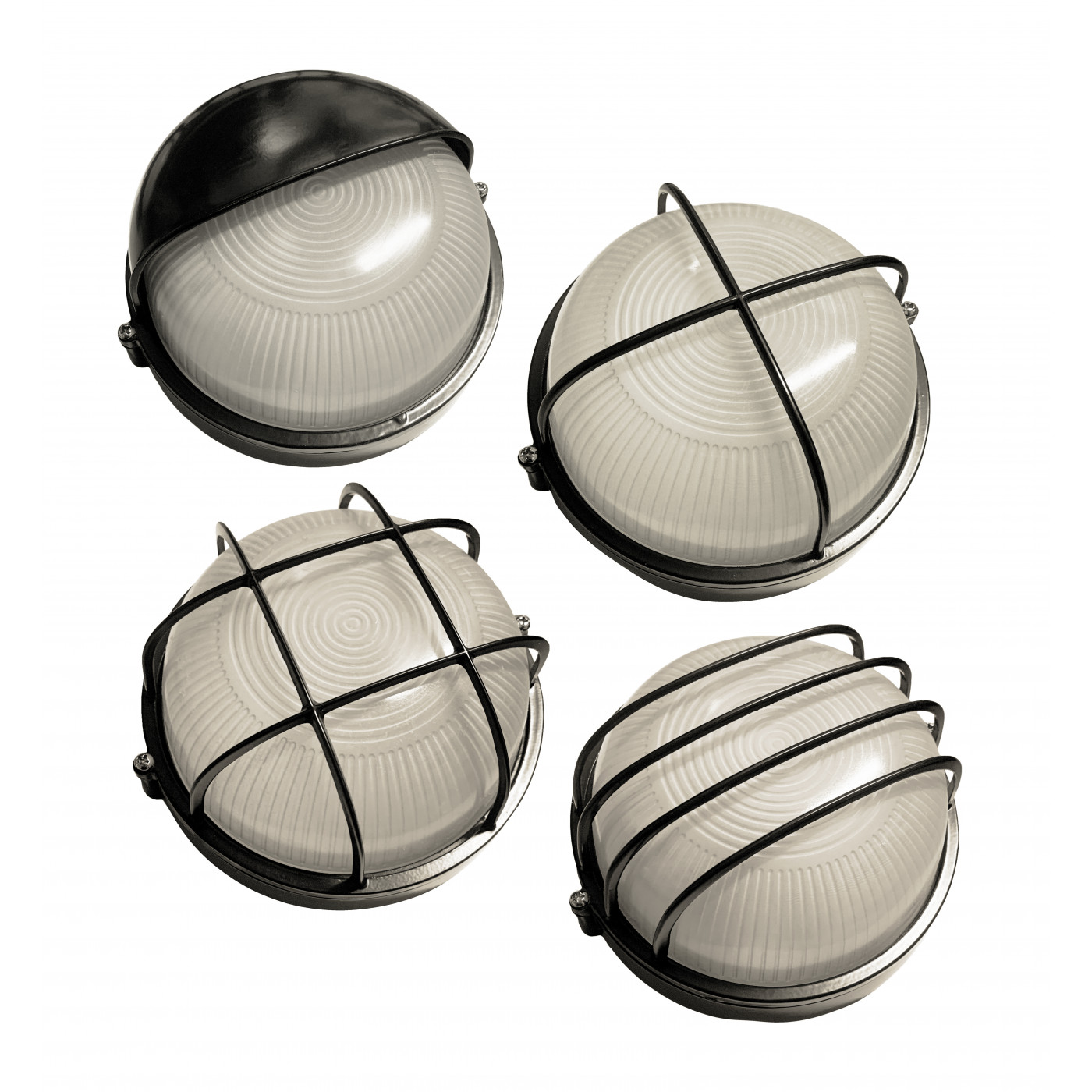 Set di 4 lampade da esterno industriali (nero, E27, a prova di schizzi ... Set di 4 lampade da esterno industriali (nero, E27, a prova di schizzi ...
